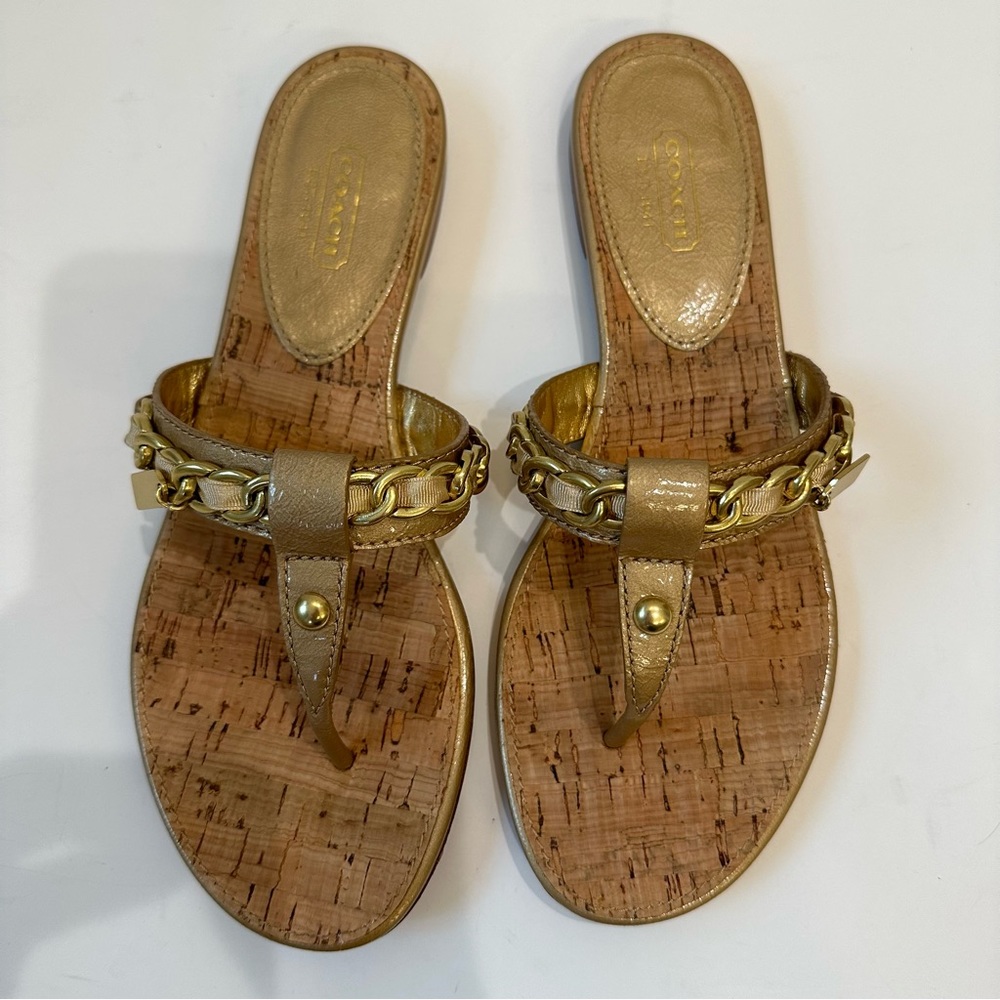 Coach Rizzo Crinkle Patent Sandal. - Gem